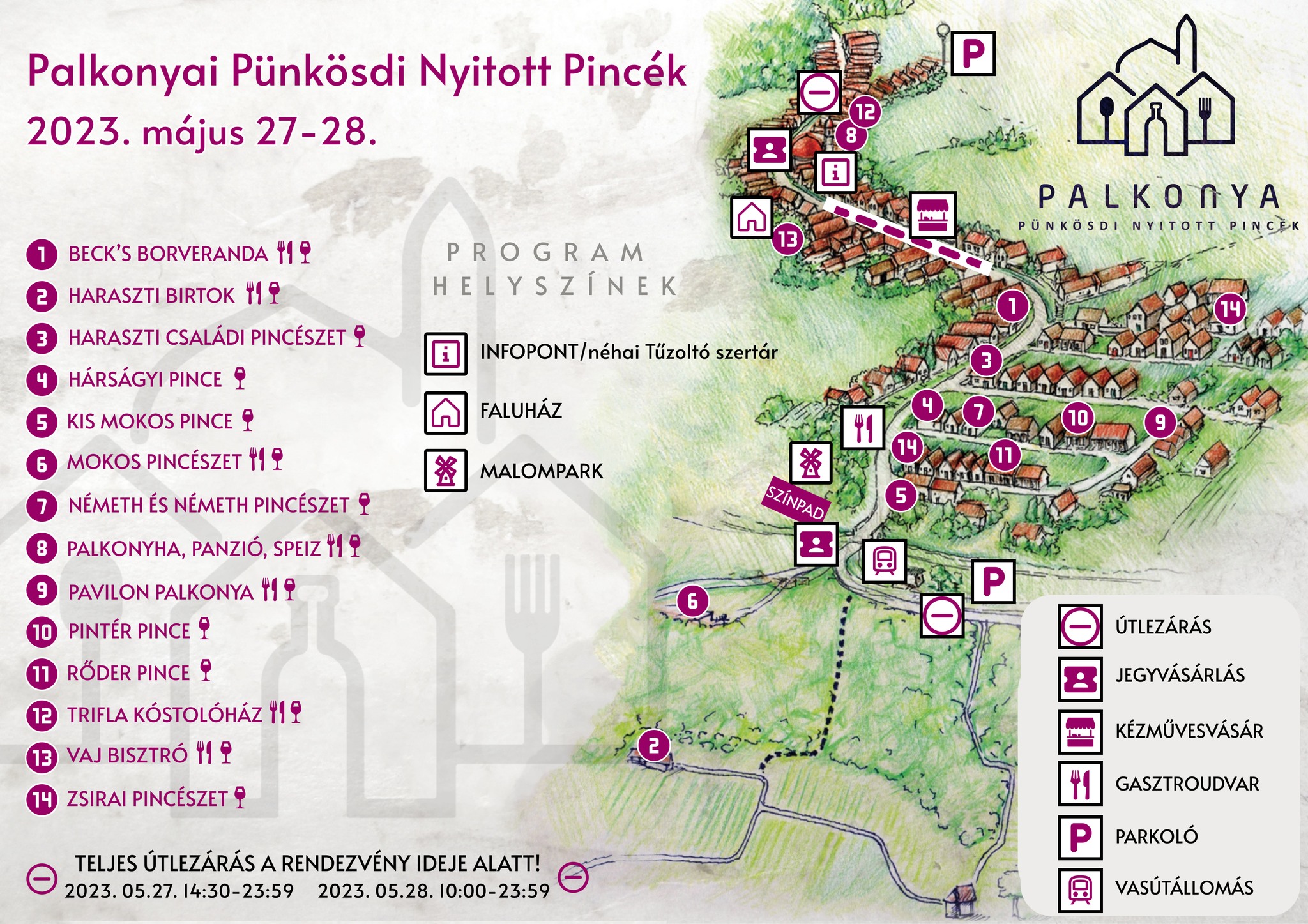 Palkonyai Nyitott Pincék – térkép - Xavin Hotel Harkány